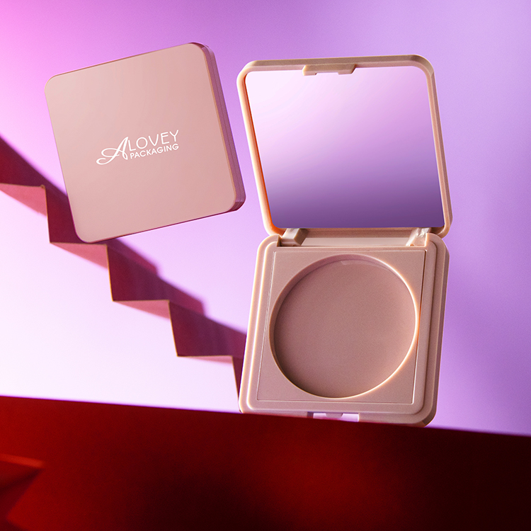 Square blush compact case highlighter case compact powder case