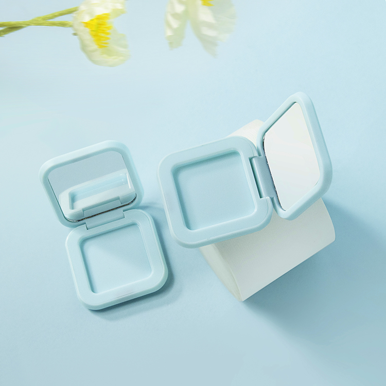 Portable Plastic Compact powder case with mirror P-0424A