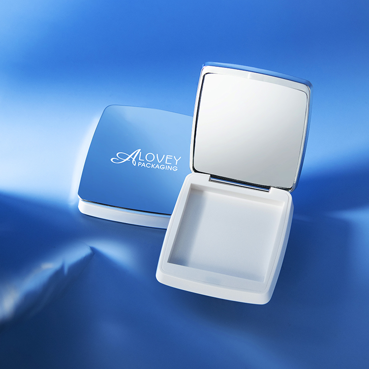 Wholesale unique silver empty compact powder case