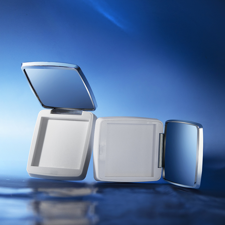 Wholesale unique silver empty compact powder case